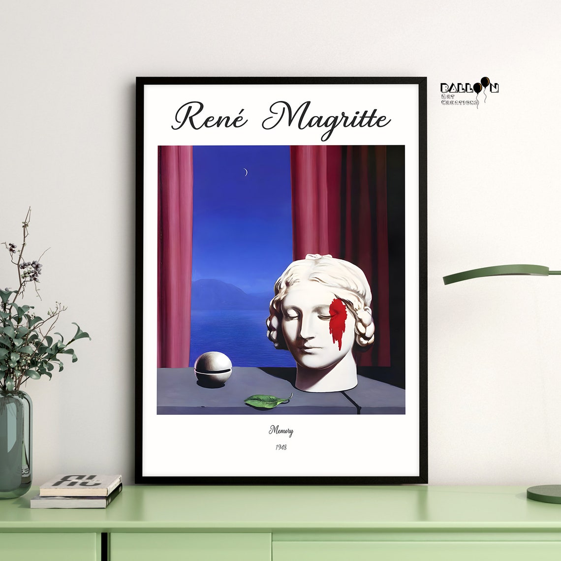 Rene Magritte, Memory, 1948, Rene Magritte Poster, Surrealism Art ...