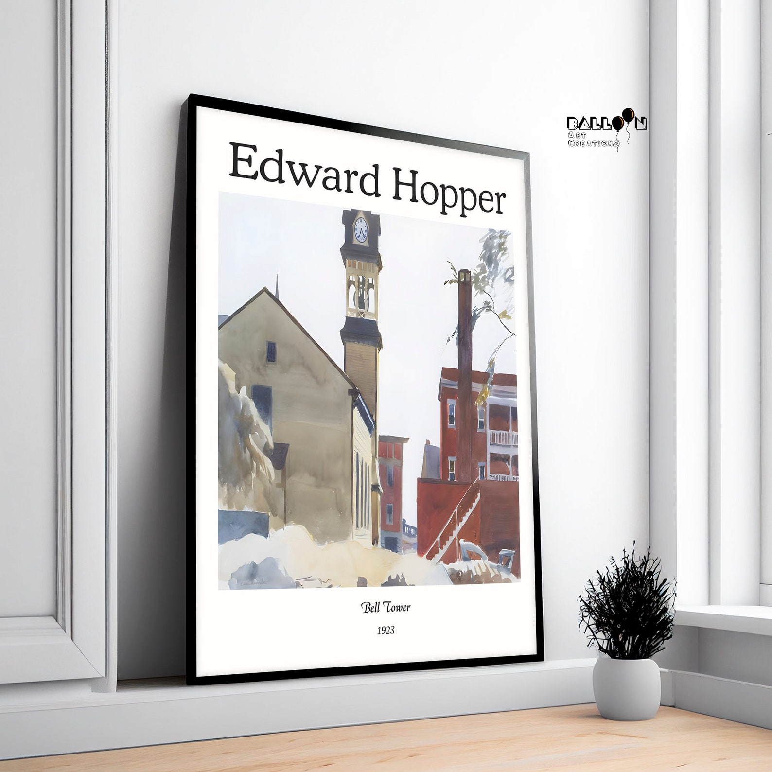 Edward Hopper, Bell Tower, 1923, Hopper Wall Poster, Tower Poster, Wall ...