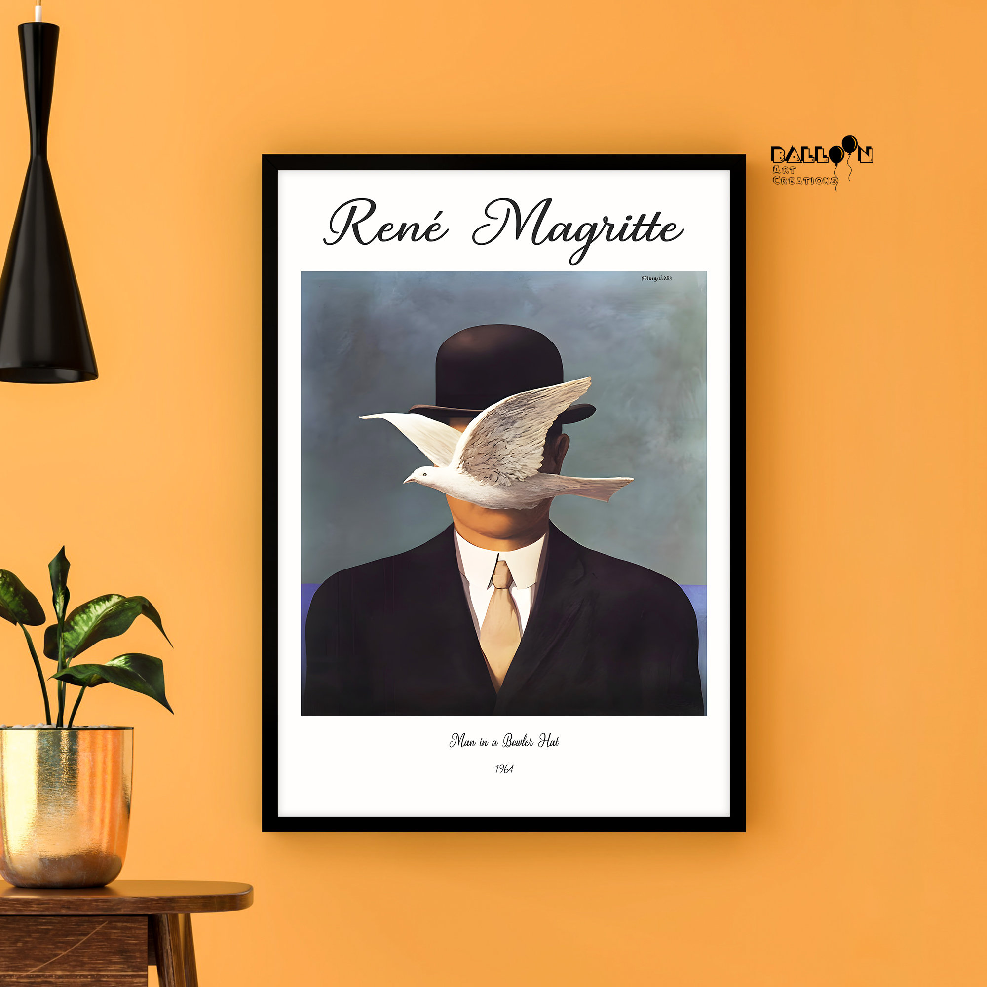 Rene Magritte, Man in a Bowler Hat, 1964, Rene Magritte Poster ...