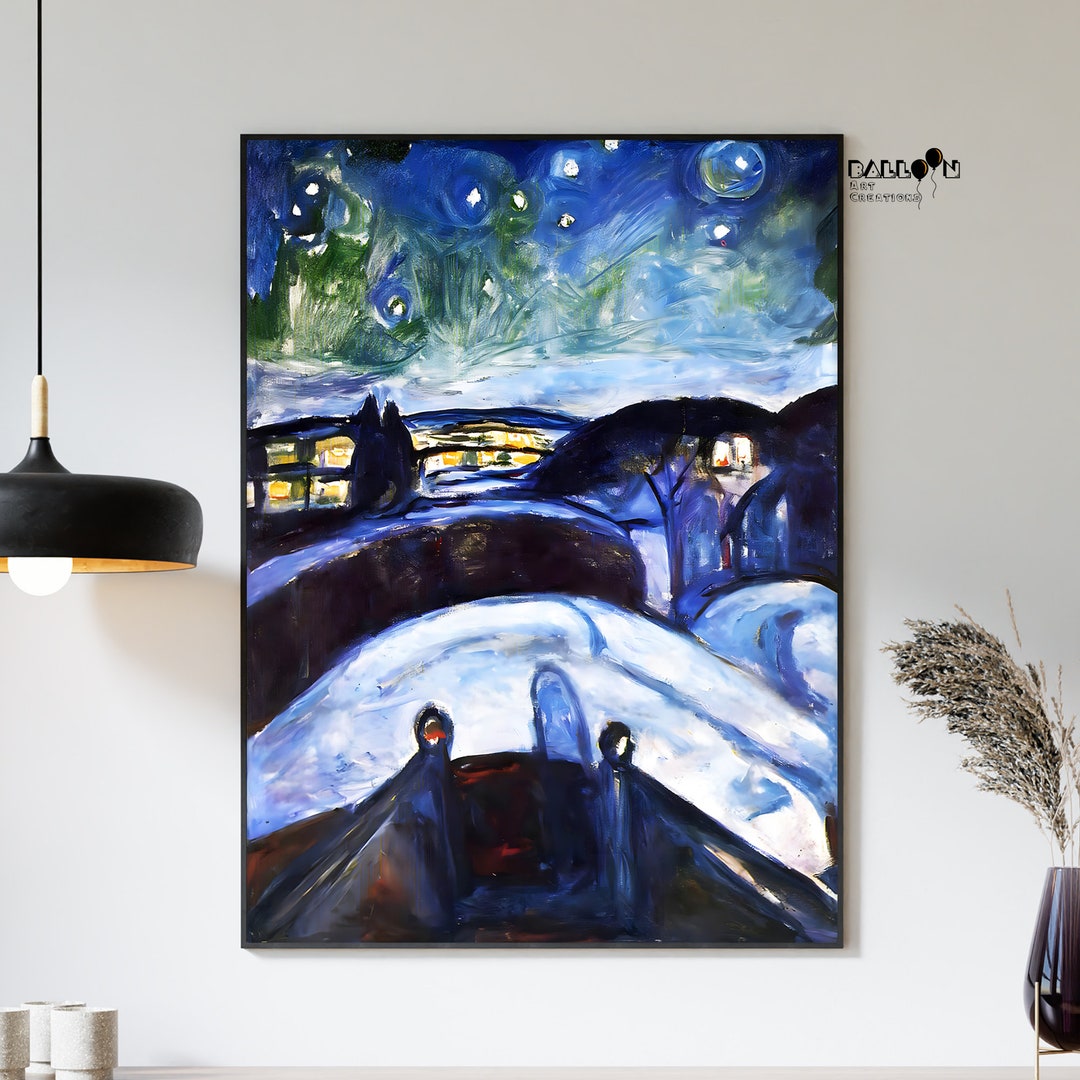 Edvard Munch, Starry Night, 1922-1924, Edvard Munch Wall Poster, Museum ...