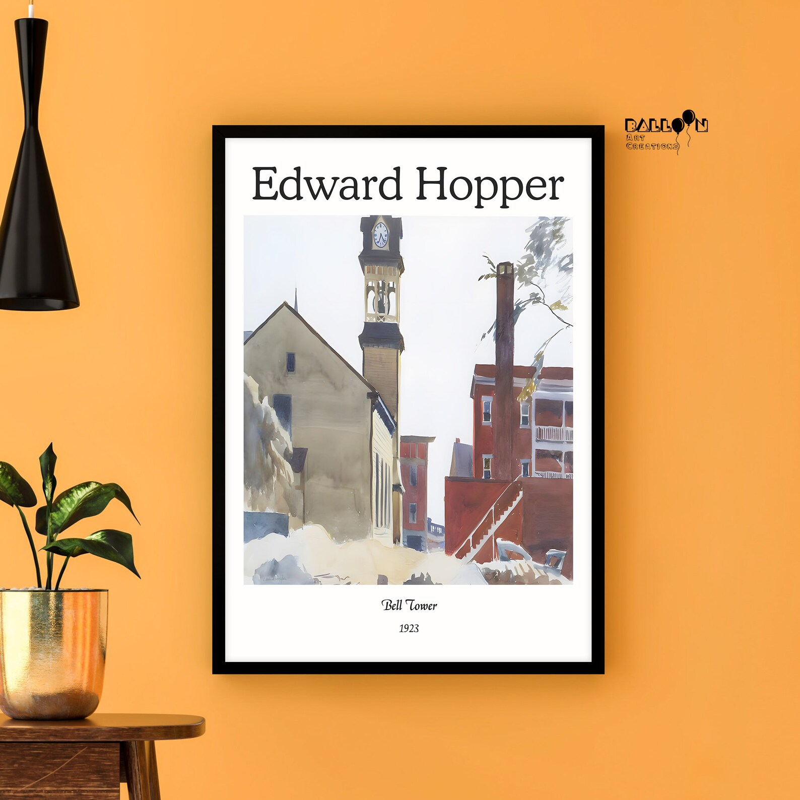Edward Hopper, Bell Tower, 1923, Hopper Wall Poster, Tower Poster, Wall ...