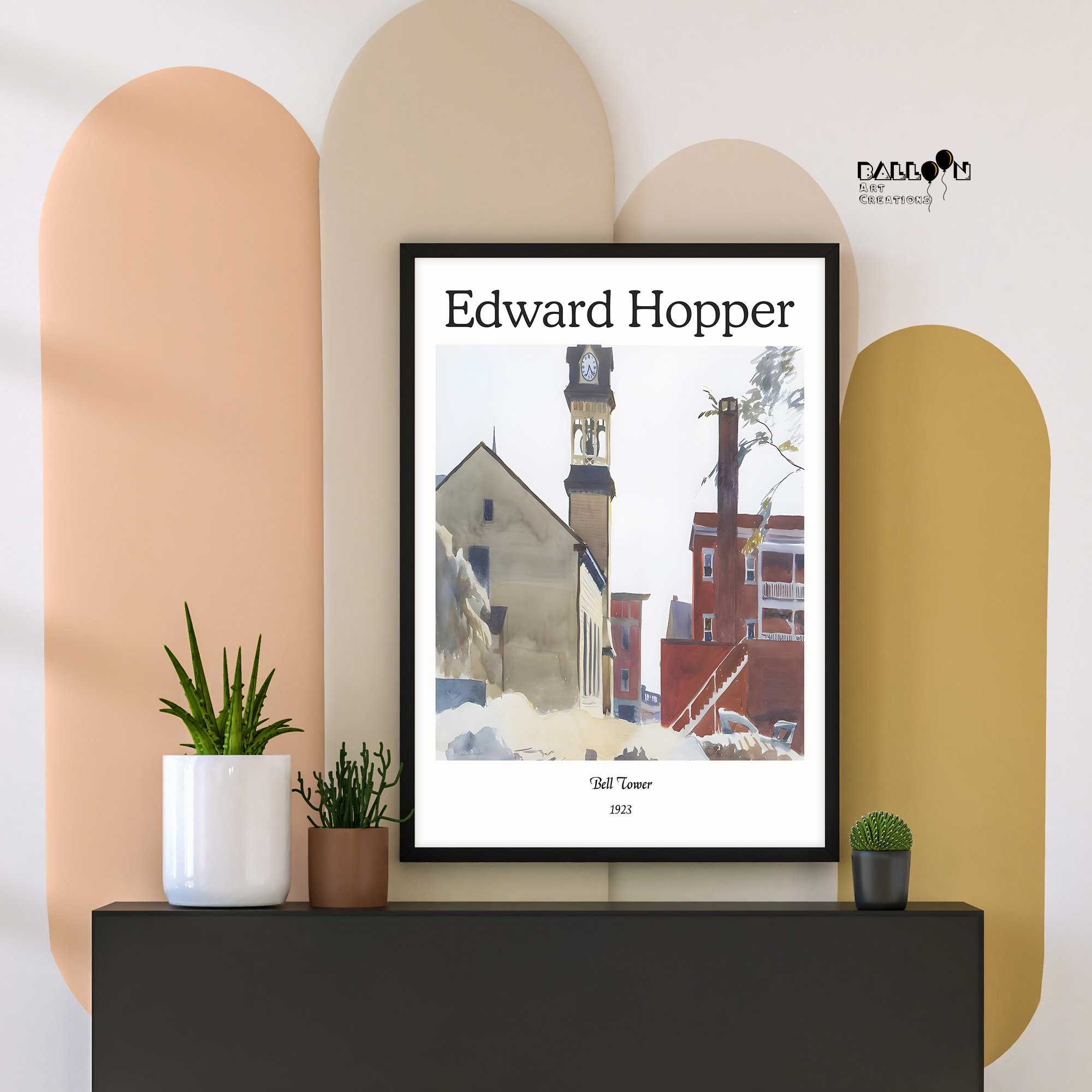 Edward Hopper, Bell Tower, 1923, Hopper Wall Poster, Tower Poster, Wall ...