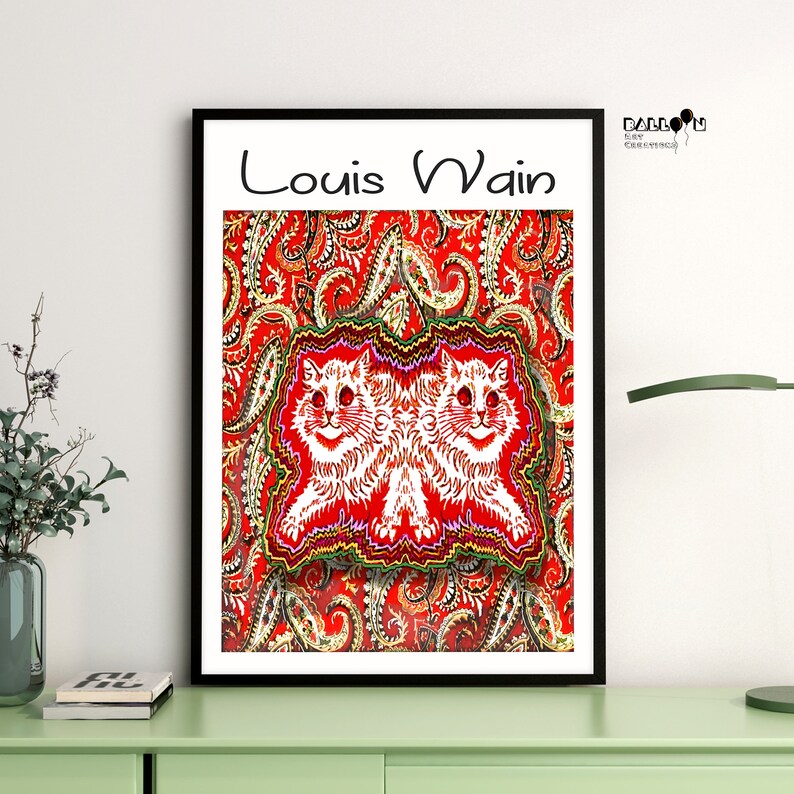 Louis Wain, Louis Wain Cat Poster, Illustration Poster, Animal Print ...