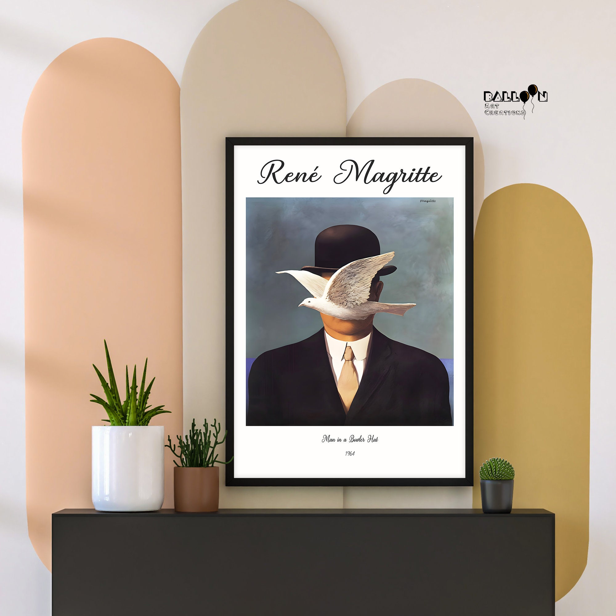 Rene Magritte, Man in a Bowler Hat, 1964, Rene Magritte Poster ...