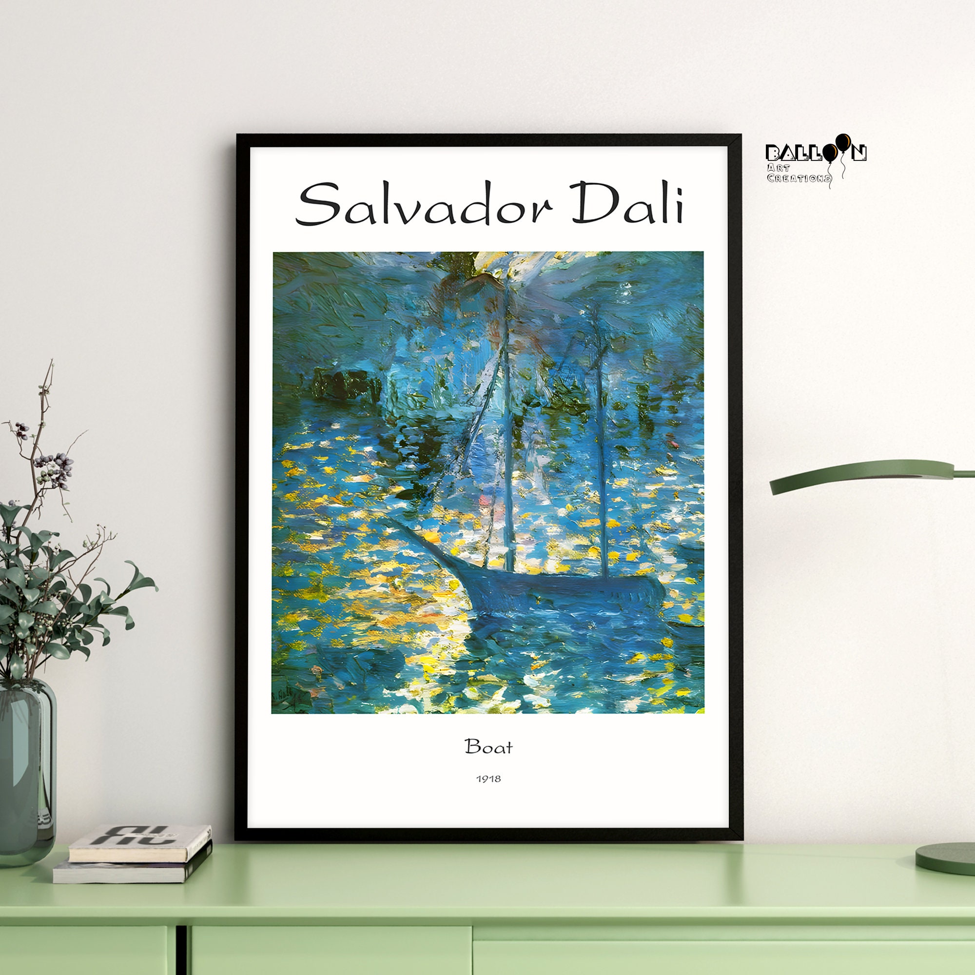Salvador Dali, Boat, 1918, Salvador Dali Print, Dali Exhibiton Poster ...