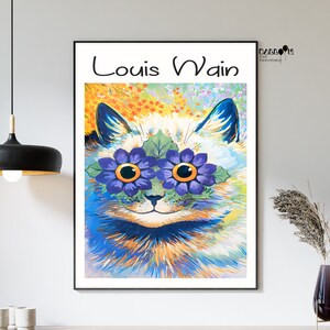 Louis Wain, Louis Wain Cat Poster, Illustration Poster, Home Wall Art ...