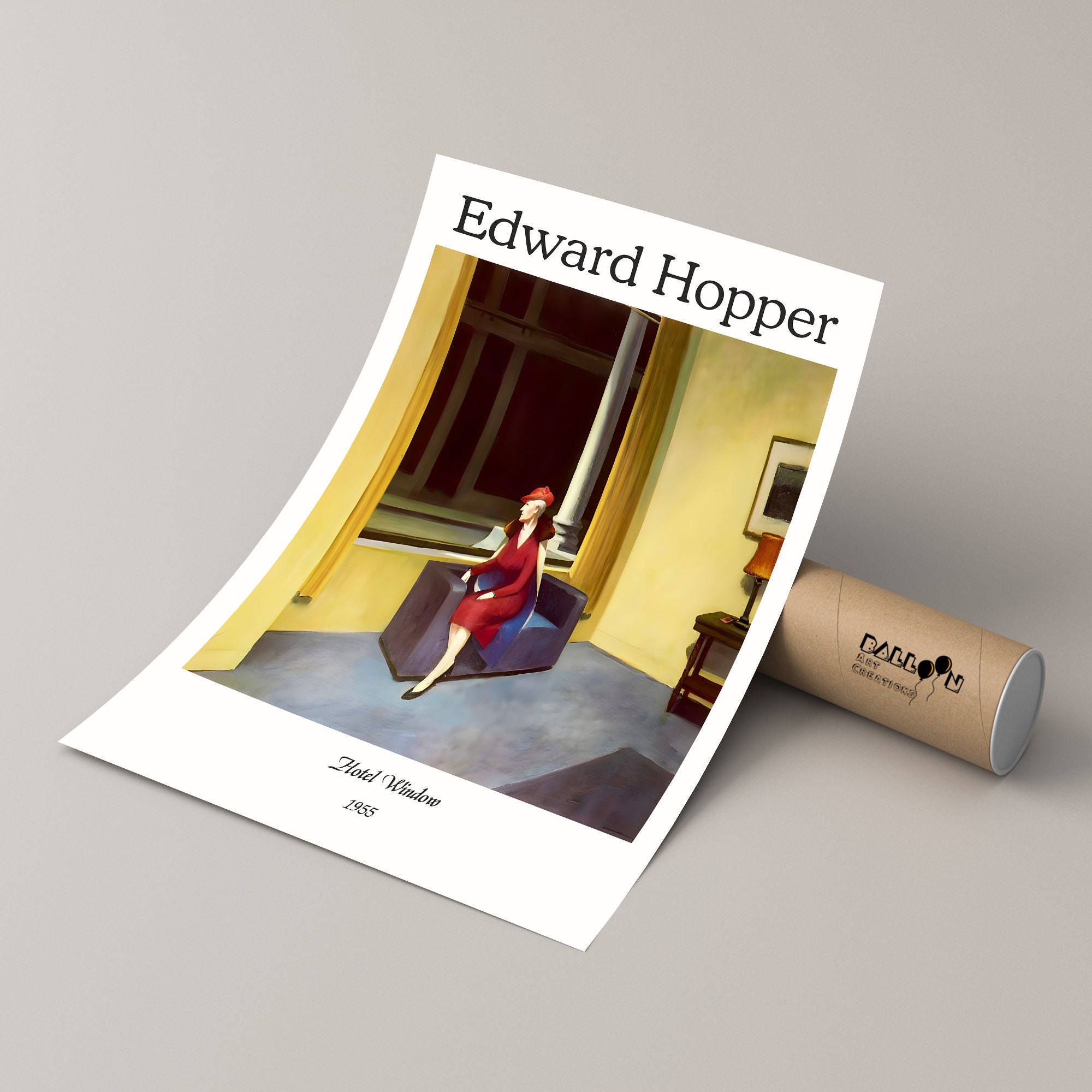 Edward Hopper, Hotel Window, 1955, Hopper Wall Print, Modern Wall Art ...