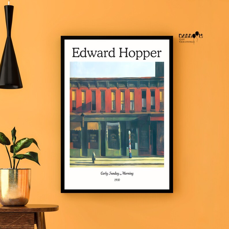 Edward Hopper, Early Sunday Morning, 1930, Edward Hopper Poster, Hopper ...