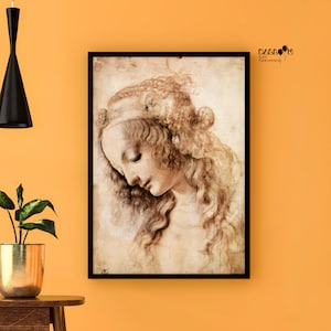 Leonardo Da Vinci, Woman's Head, 1473, Da Vinci Print, Renaissance ...