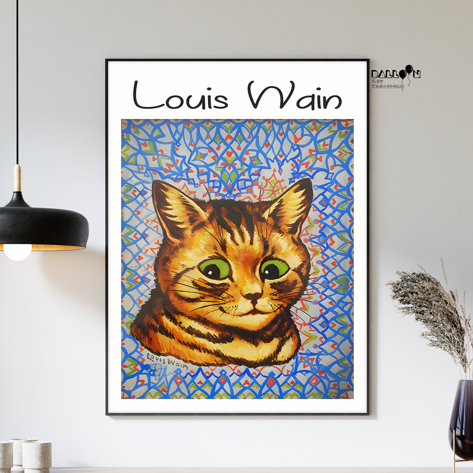Louis Wain, Louis Wain Cat Poster, Exhibition Art Poster, Animal Print ...