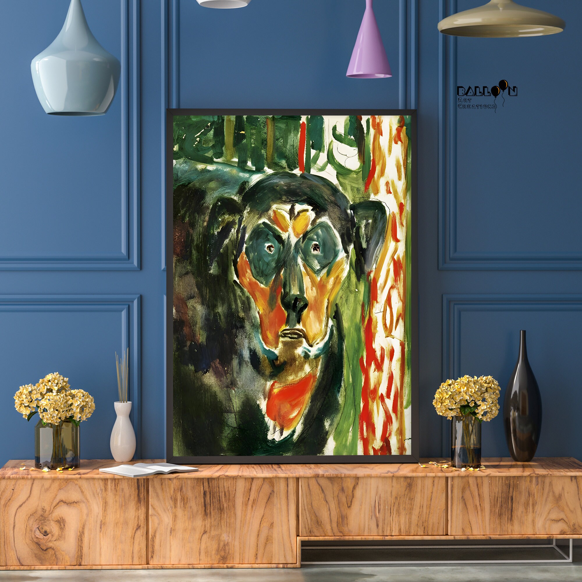 Edvard Munch, Head of a Dog, 1930, Edvard Munch Print, Portrait Art ...