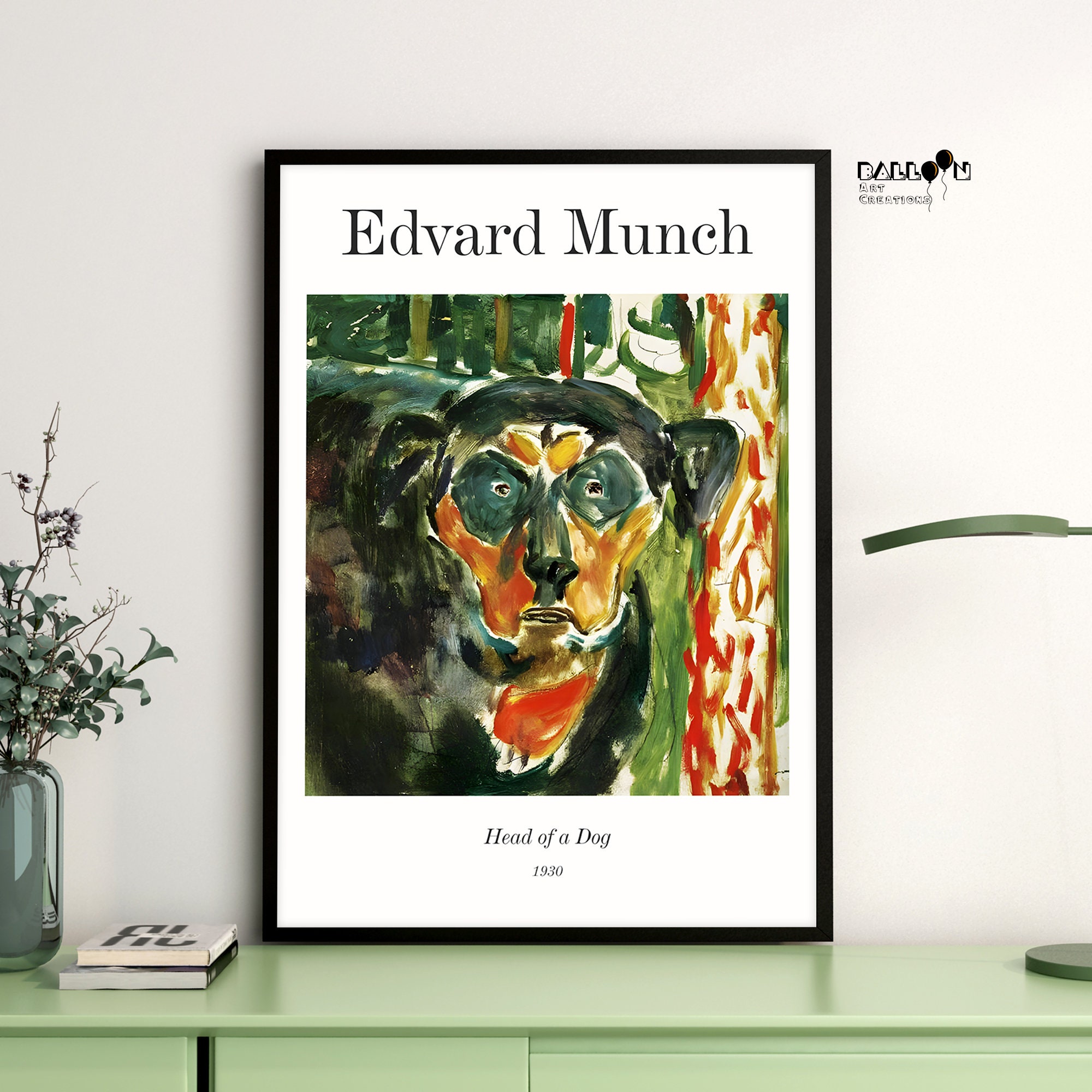 Edvard Munch, Head of a Dog, 1930, Edvard Munch Print, Munch Wall ...
