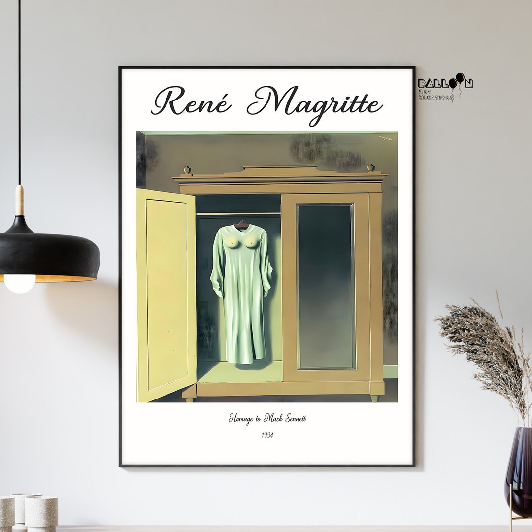 Rene Magritte, Homage to Mack Sennett, 1934, Rene Magritte Print ...