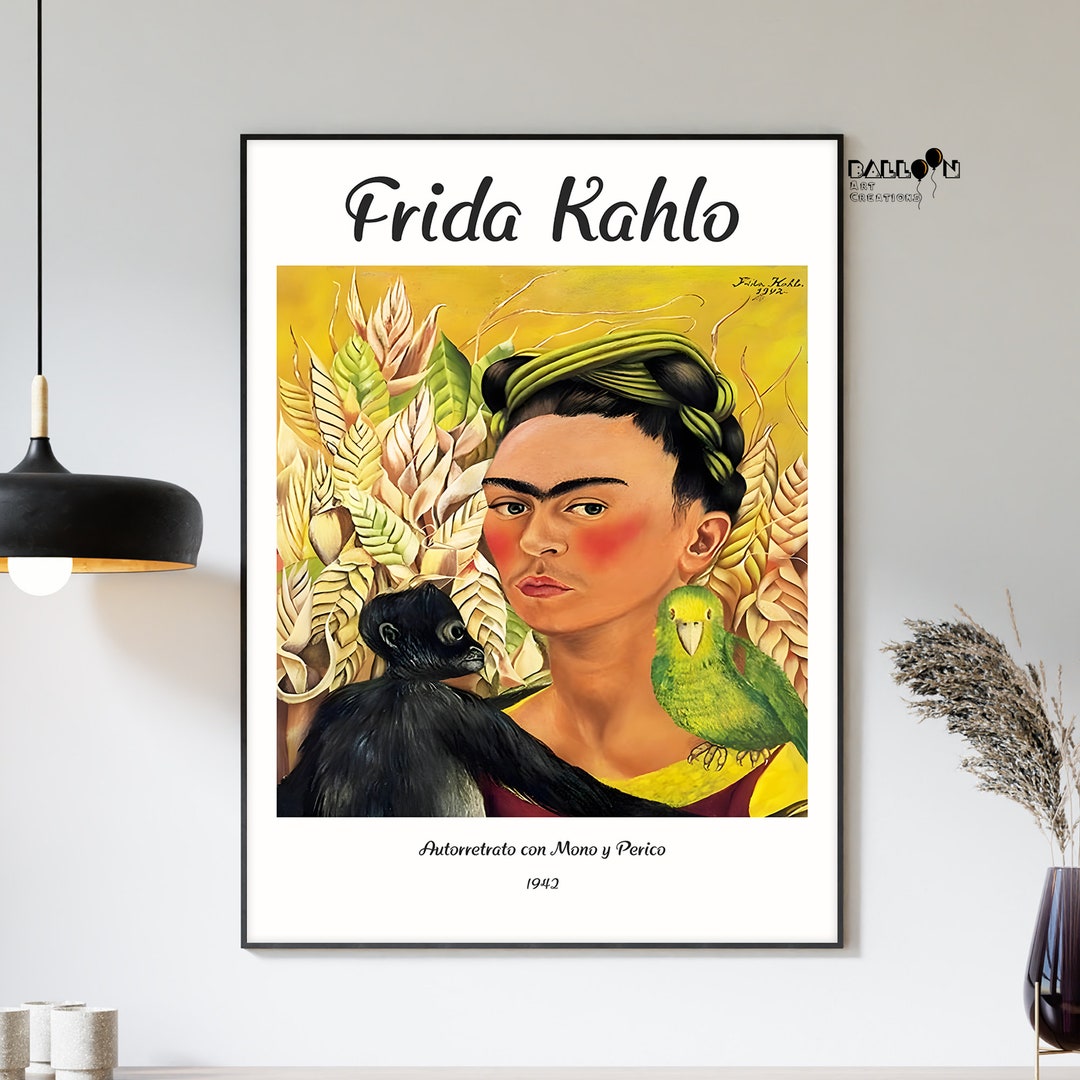 Frida Kahlo, Autorretrato Con Mono Y Perico, 1942, Frida Poster ...
