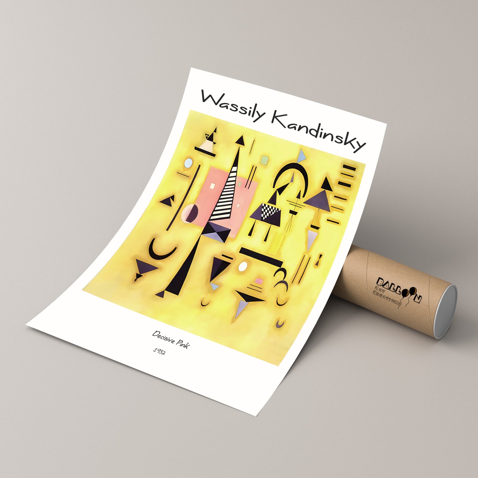 Wassily Kandinsky, Decisive Pink, 1932, Kandinsky Poster, Expressionist ...