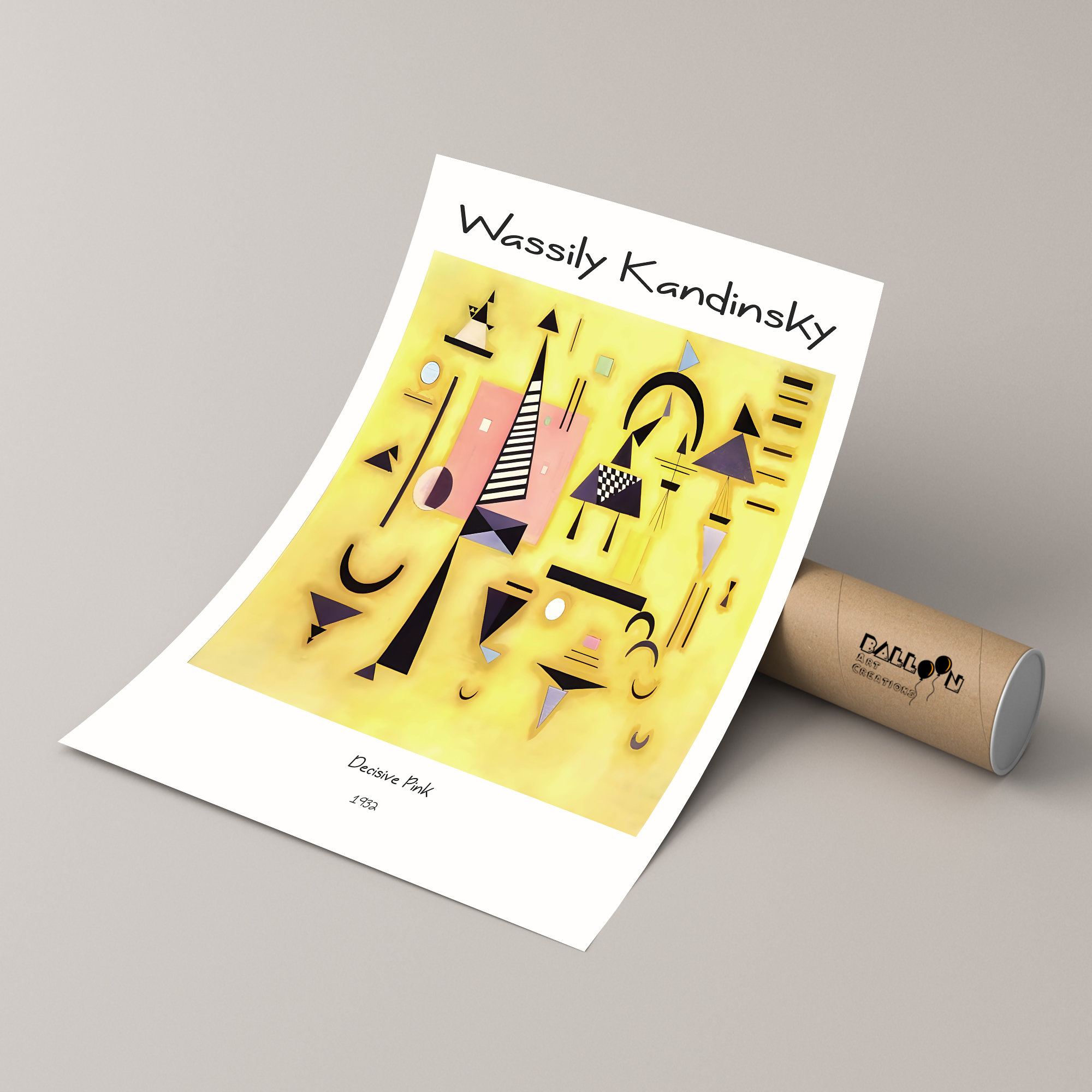 Wassily Kandinsky, Decisive Pink, 1932, Kandinsky Poster, Expressionist ...