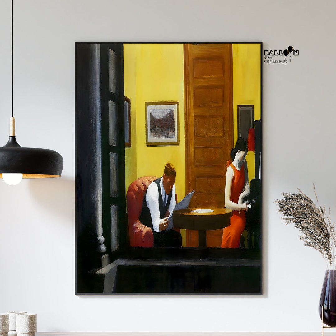 Edward Hopper, Room in New York, 1932, Hopper Wall Art, Modern Wall Art ...