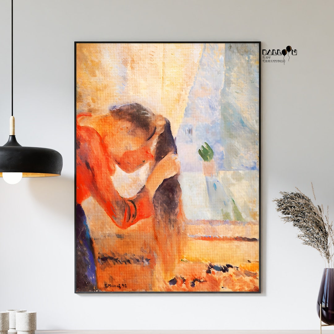 Edvard Munch, Girl Combing Her Hair, 1882, Edvard Munch Poster, Munch ...