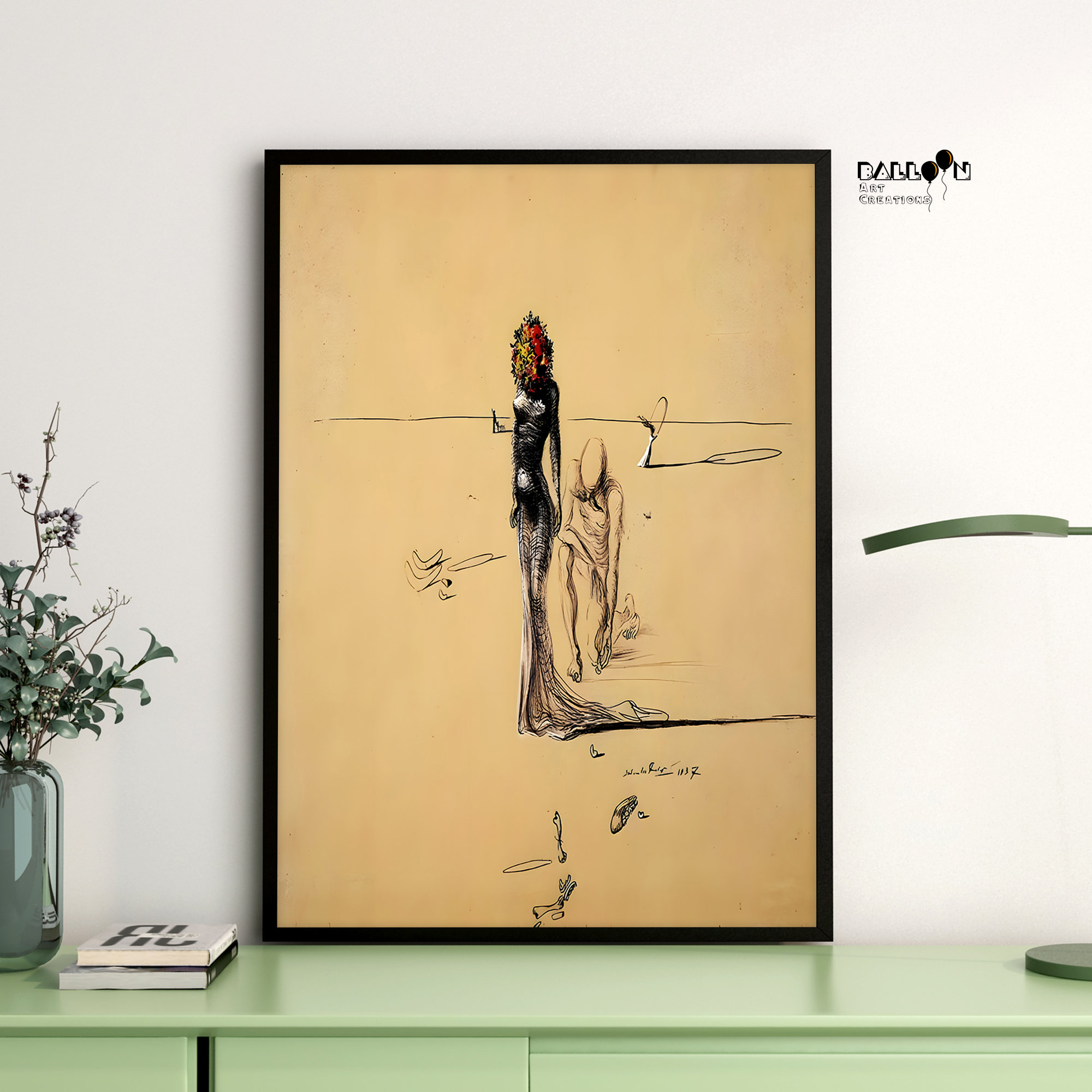 Salvador Dali, Woman With Flower Head, 1937, Salvador Dali Print ...