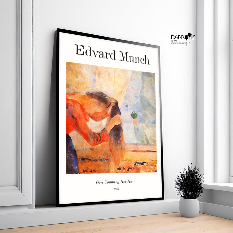 Edvard Munch, Girl Combing Her Hair, 1882, Edvard Munch Poster ...