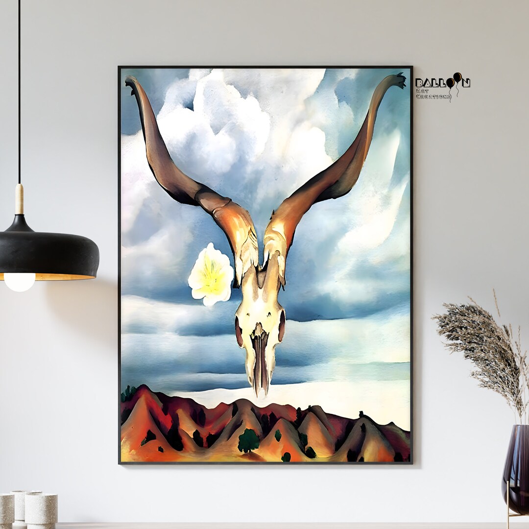 Georgia O'keeffe, Ram's Head White Hollyhock Hills, 1935, O'keeffe ...