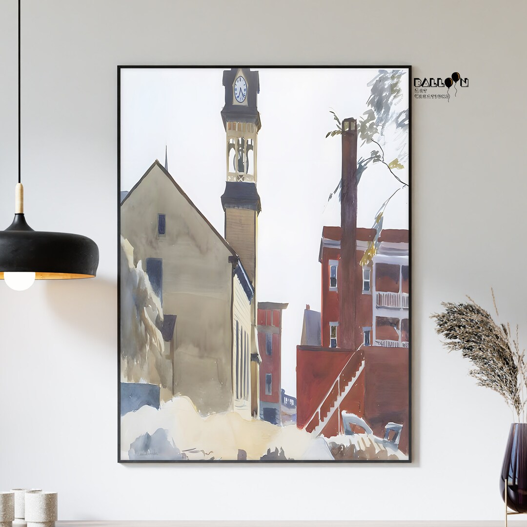 Edward Hopper, Bell Tower, 1923, Edward Hopper Print, Tower Poster ...