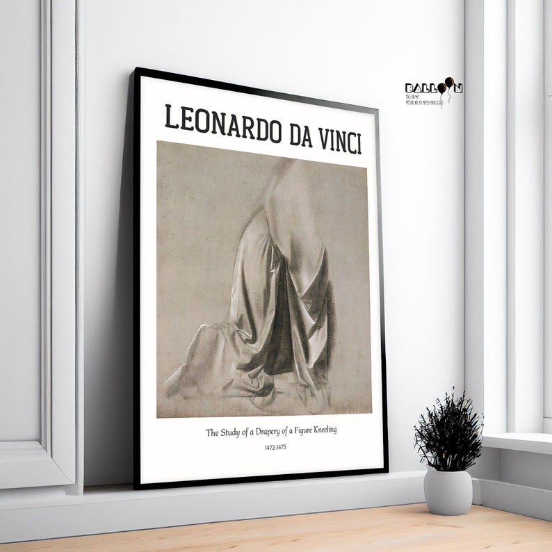 Leonardo Da Vinci, the Study of a Drapery of a Figure Kneeling, 1472 ...