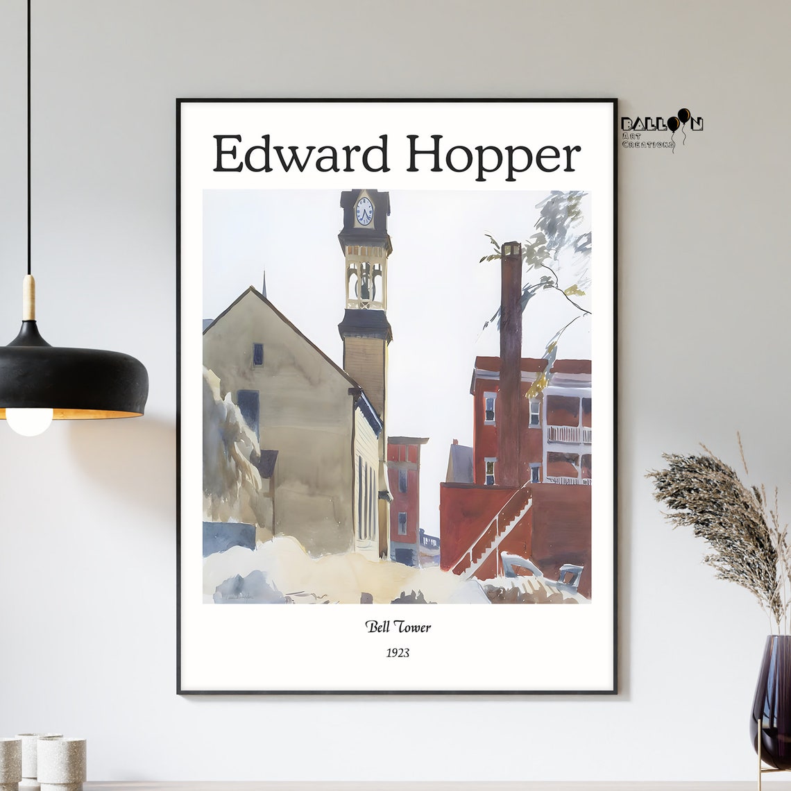 Edward Hopper, Bell Tower, 1923, Hopper Wall Poster, Tower Poster, Wall ...