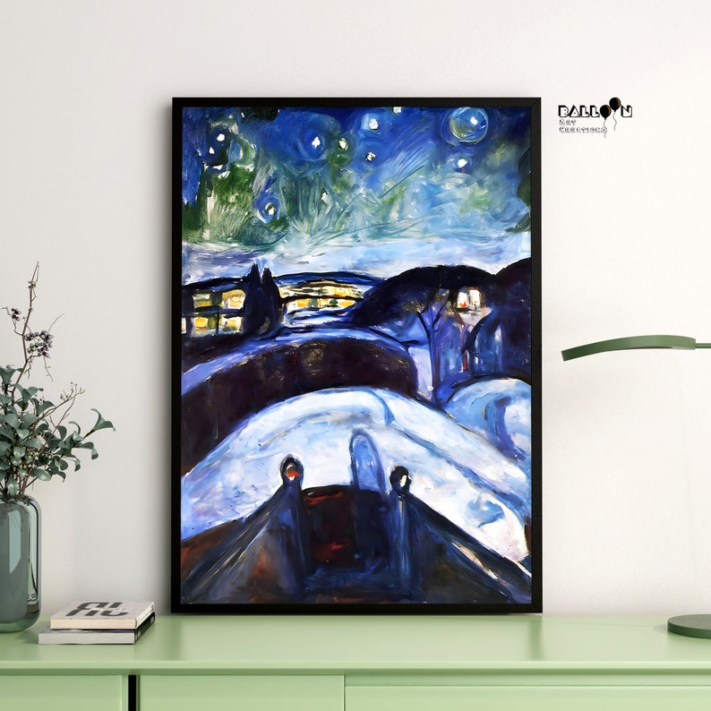 Edvard Munch, Starry Night, 1922-1924, Edvard Munch Wall Poster, Museum ... Edvard Munch, Starry Night, 1922-1924, Edvard Munch Wall Poster, Museum ...