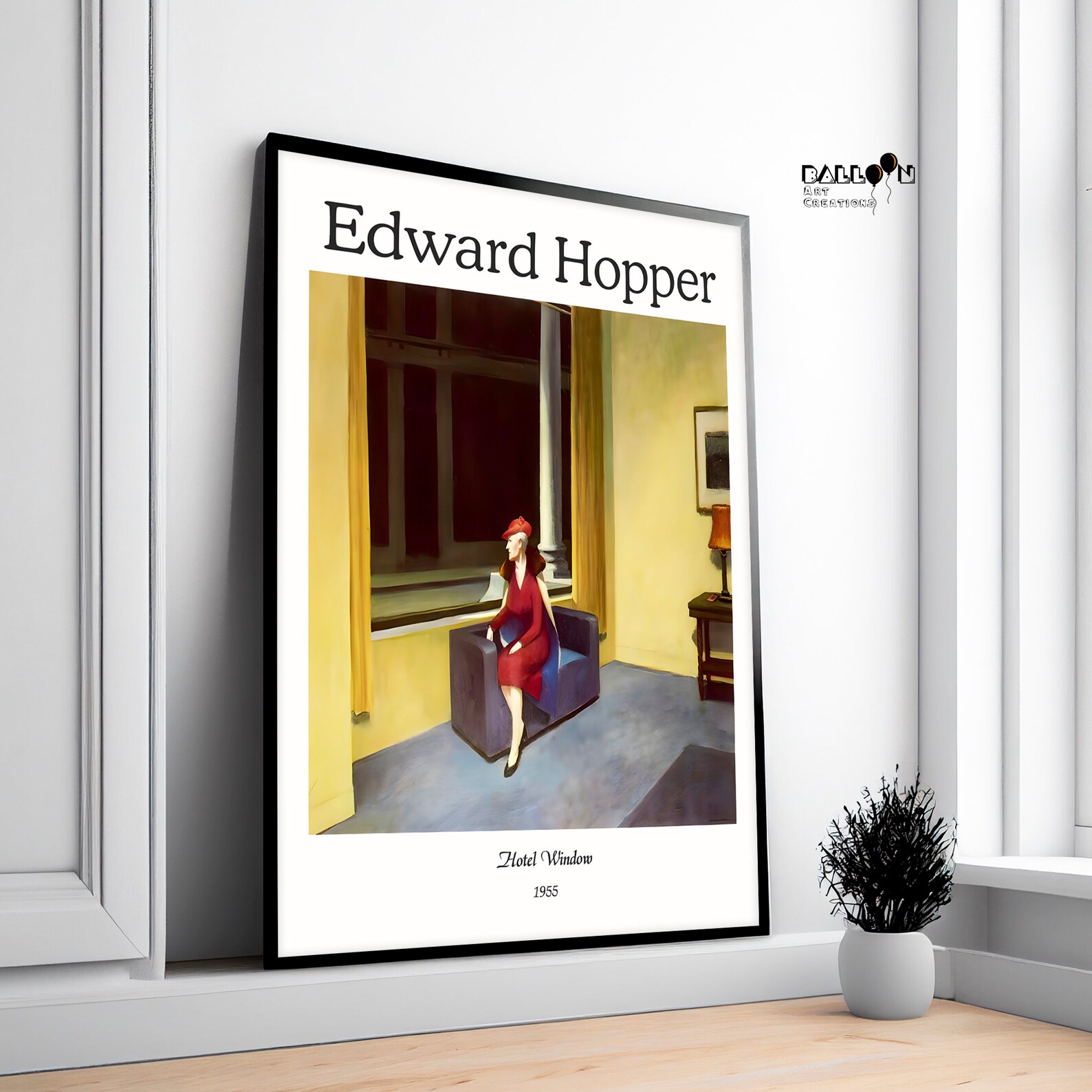 Edward Hopper, Hotel Window, 1955, Hopper Wall Print, Modern Wall Art, Exhibition Poster, Museum ...