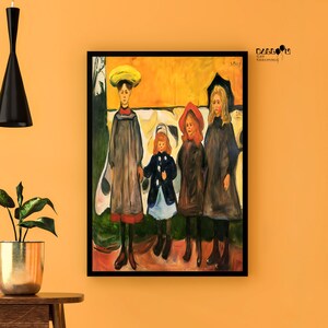 Edvard Munch, Four Girls in Arsgardstrand, 1903, Edvard Munch Print ...