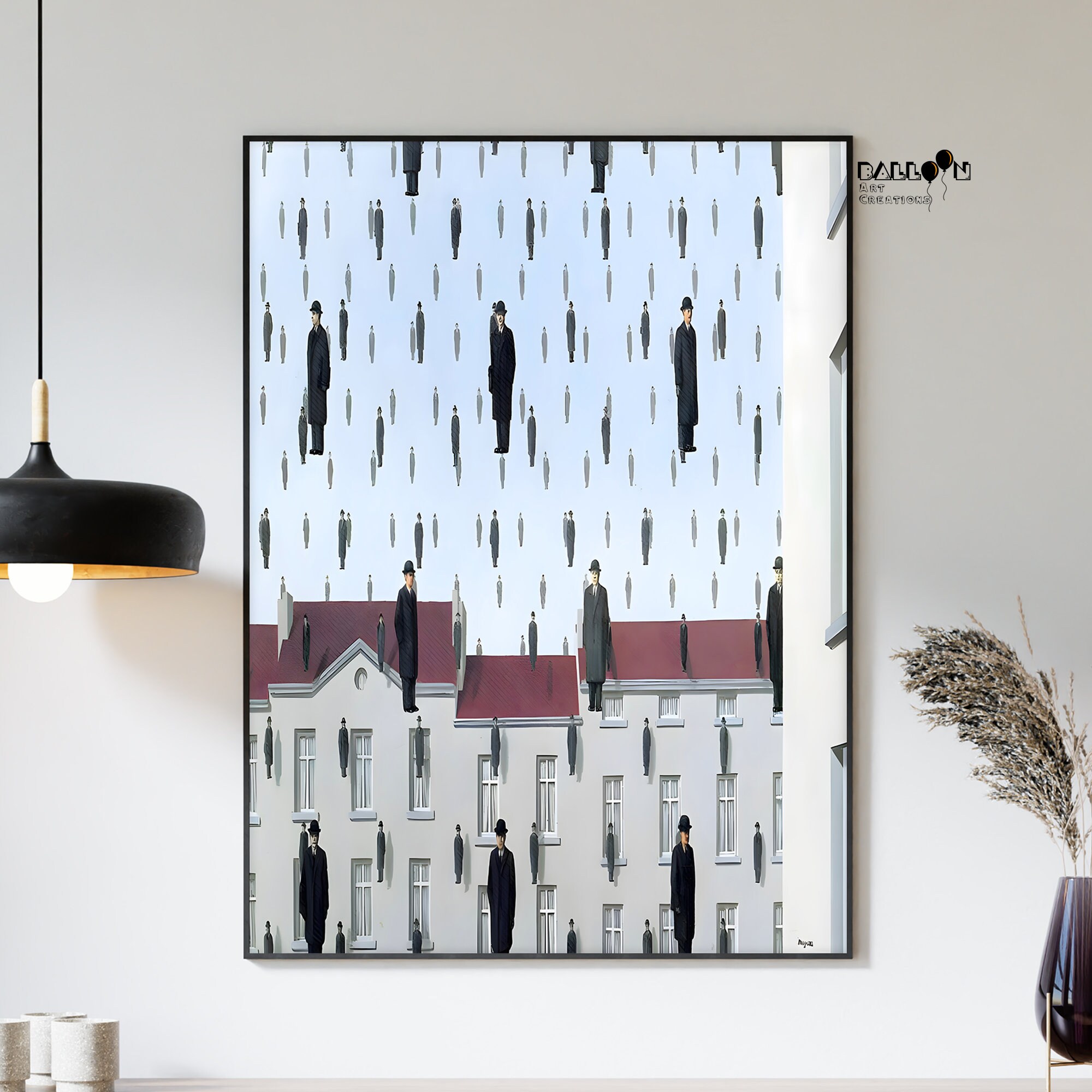 Rene Magritte, Golconda, 1953, Rene Magritte Print, Magritte Poster ...