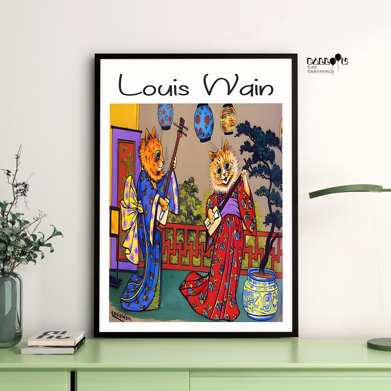 Louis Wain, Louis Wain Cat Poster, Classic Art Print, Exhibition Art ...