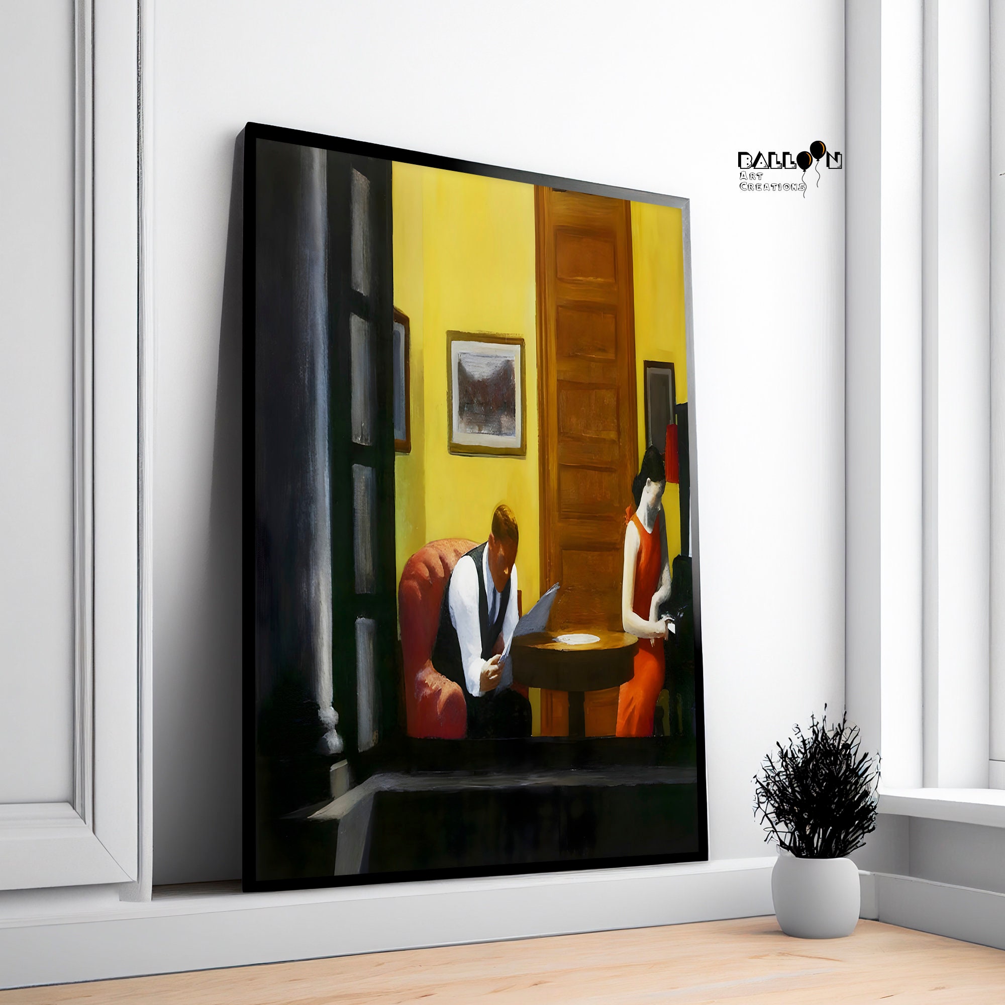 Edward Hopper, Room in New York, 1932, Hopper Wall Art, Modern Wall Art ...