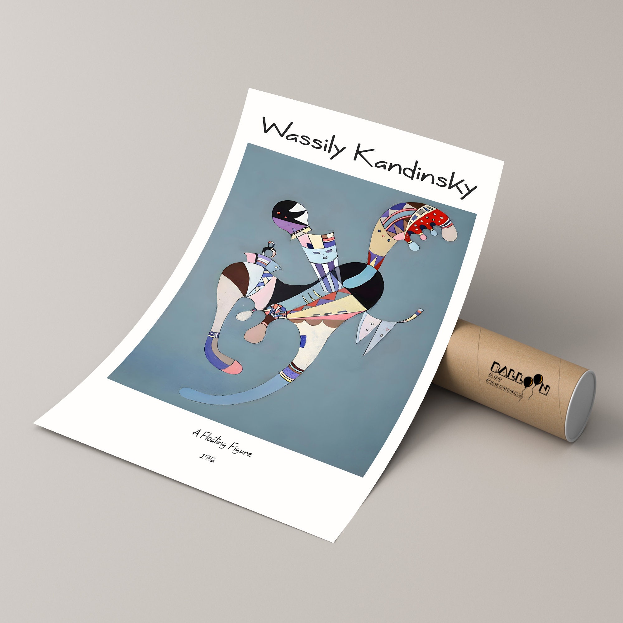 Wassily Kandinsky, A Floating Figure, 1942, Kandinsky Poster, Abstract ...