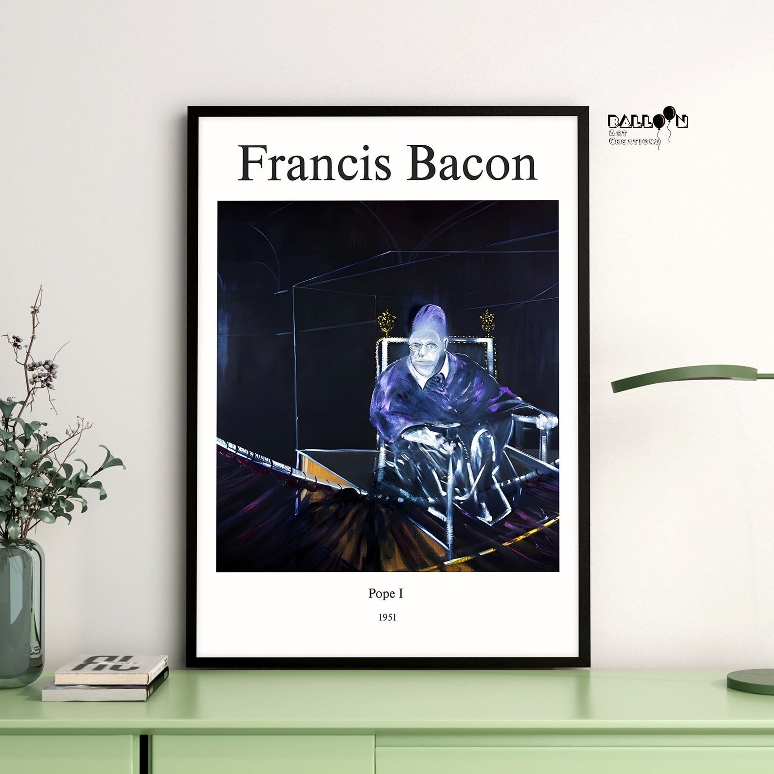 Francis Bacon, Pope I, 1951, Bacon Wall Art, Famous Paintings, Gift ...