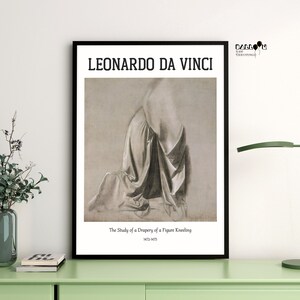 Leonardo Da Vinci, the Study of a Drapery of a Figure Kneeling, 1472 ...