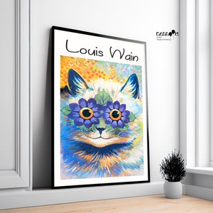 Louis Wain, Louis Wain Cat Poster, Illustration Poster, Home Wall Art ...