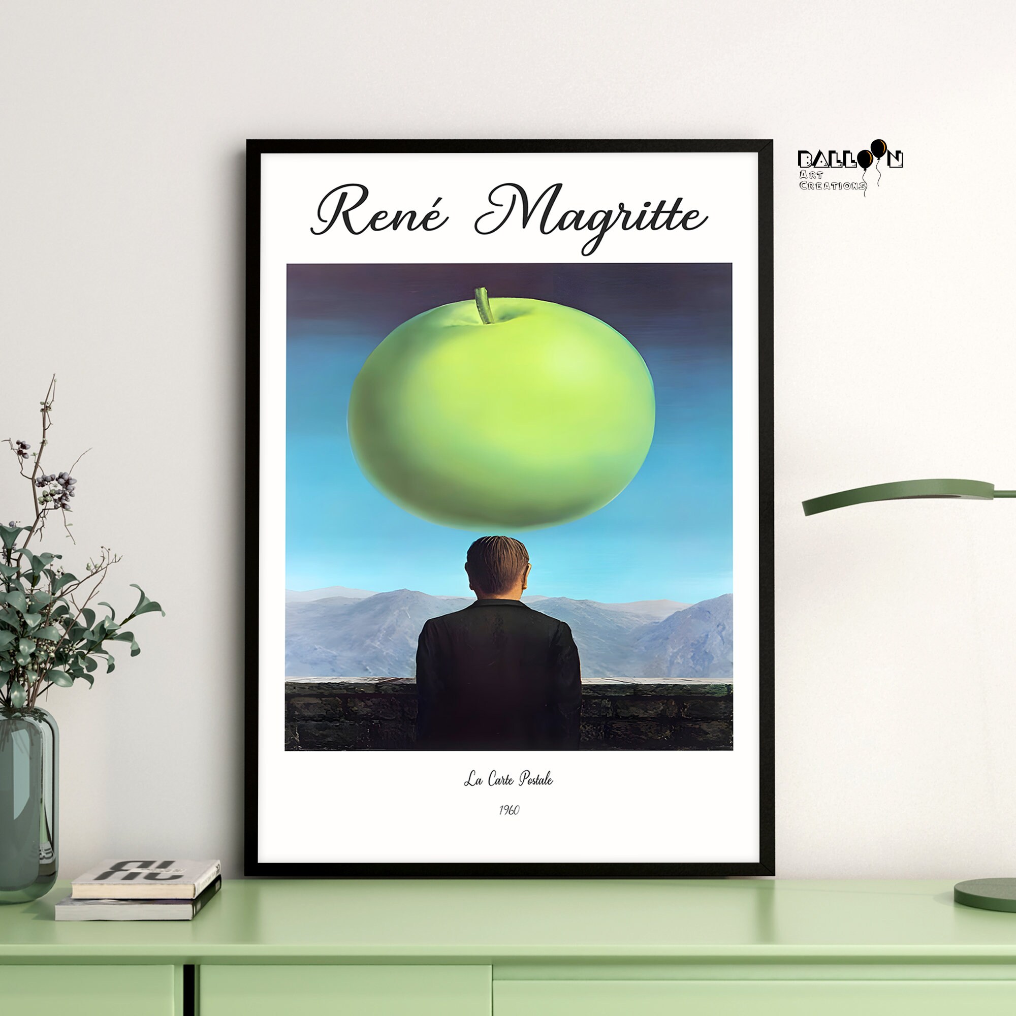 Rene Magritte, La Carte Postale, 1960, Rene Magritte Poster, Wall Decor ...