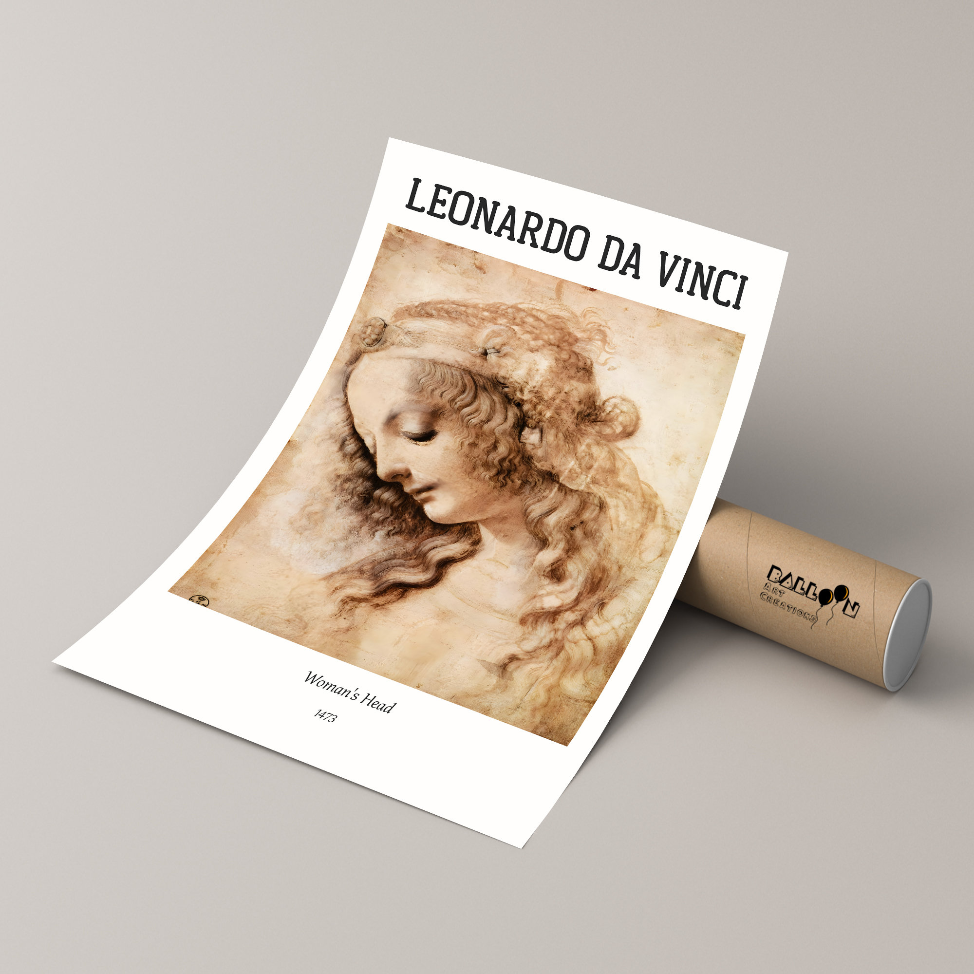 Leonardo Da Vinci, Woman's Head, 1473, Da Vinci Print, Famous Paintings ...