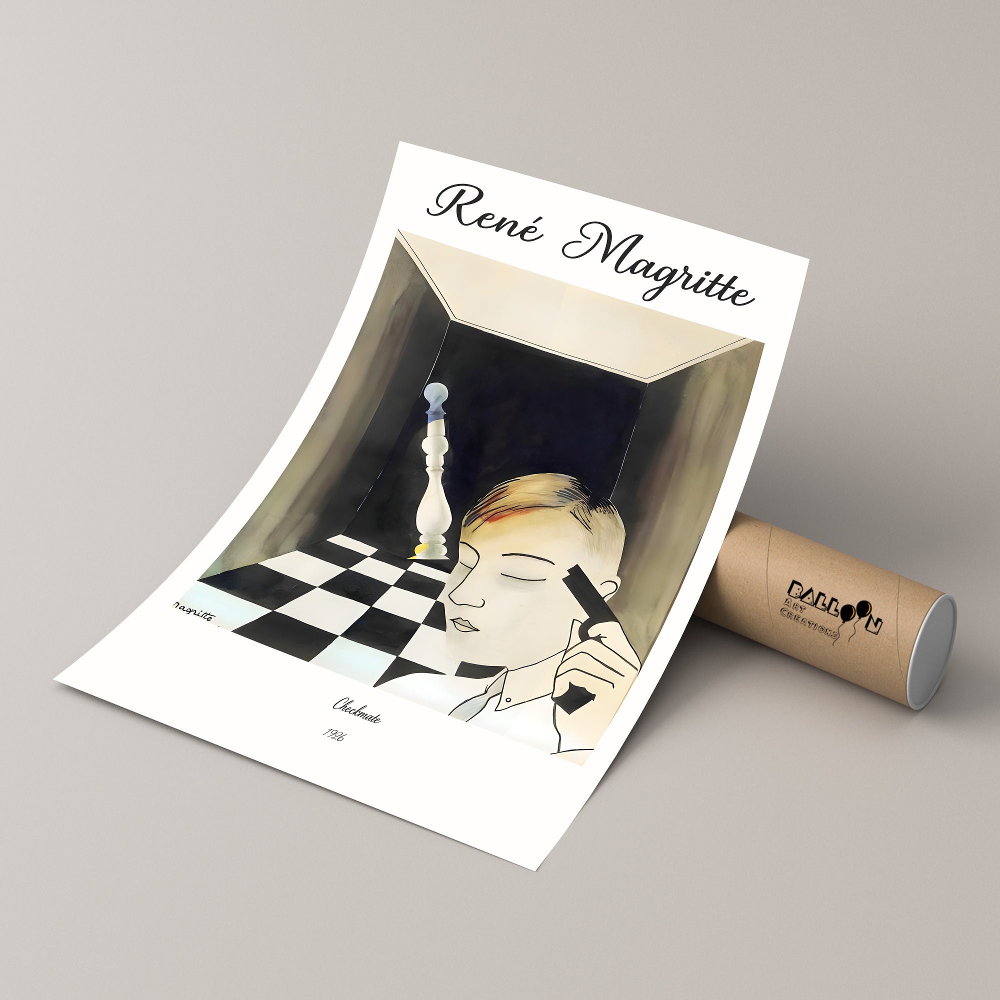 Rene Magritte, Checkmate, 1926, Rene Magritte Print, Surrealism Art ...