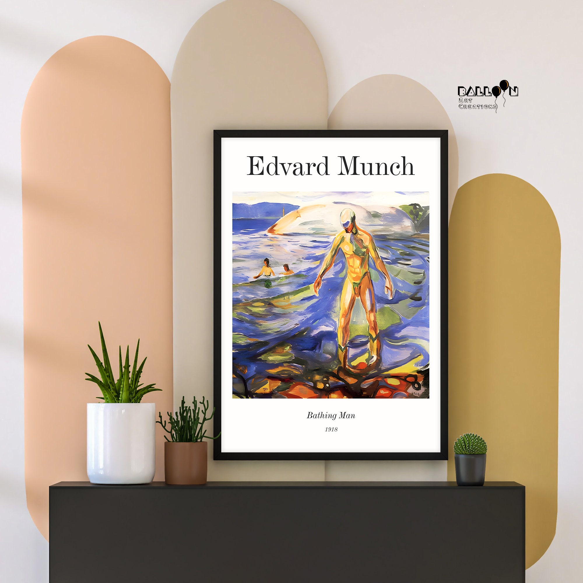 Edvard Munch, Bathing Man, 1918, Edvard Munch Print, Munch Wall Poster ...