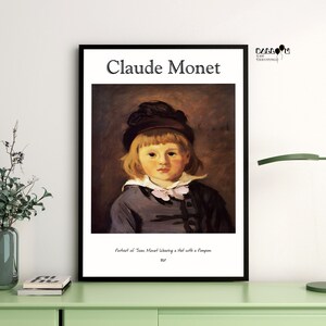 Claude Monet, Portrait of Jean Monet Wearing A Hat With A Pompom, 1869 ...