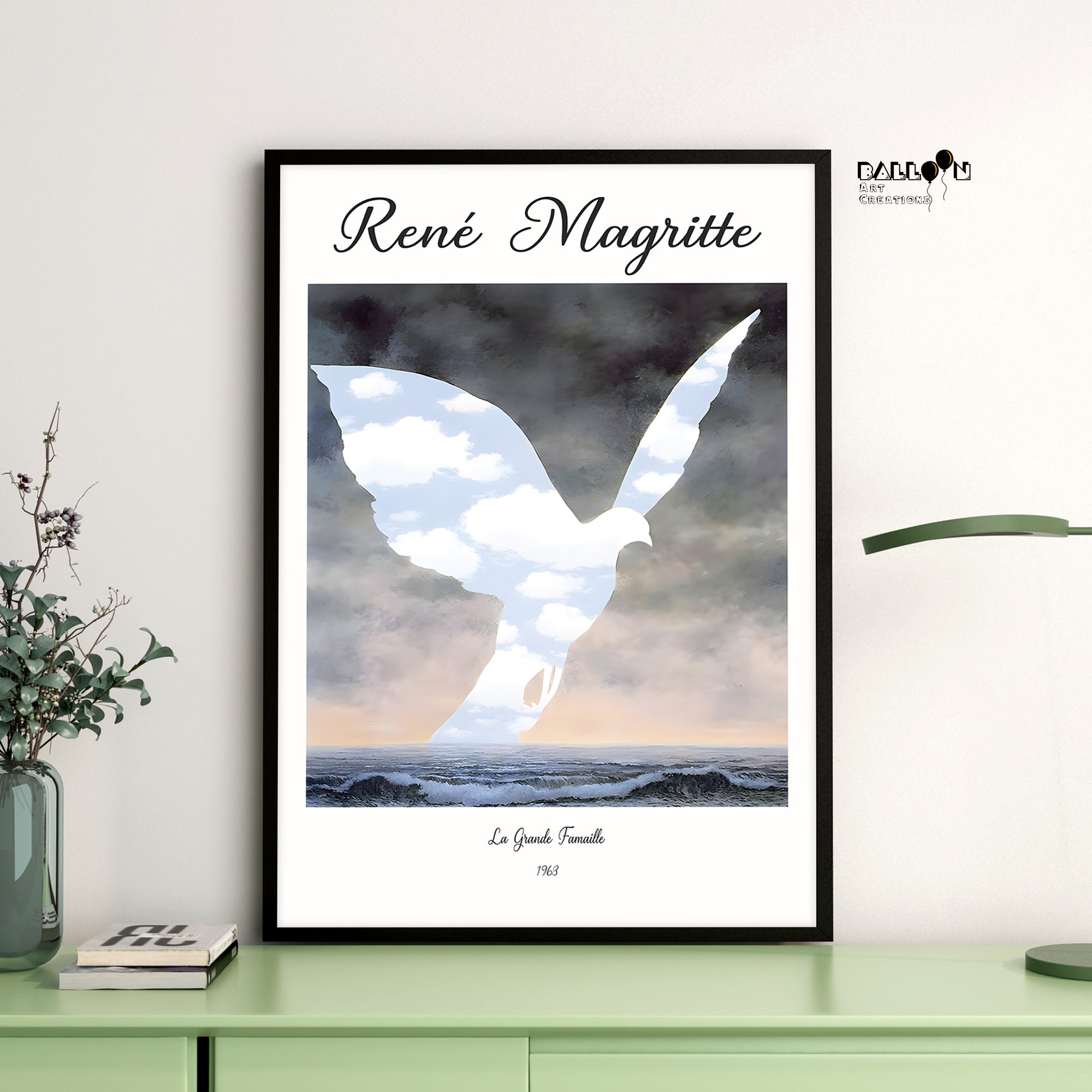 Rene Magritte, La Grande Famaille, 1963, Rene Magritte Poster, Magritte Wall Art, Home Wall Art ...