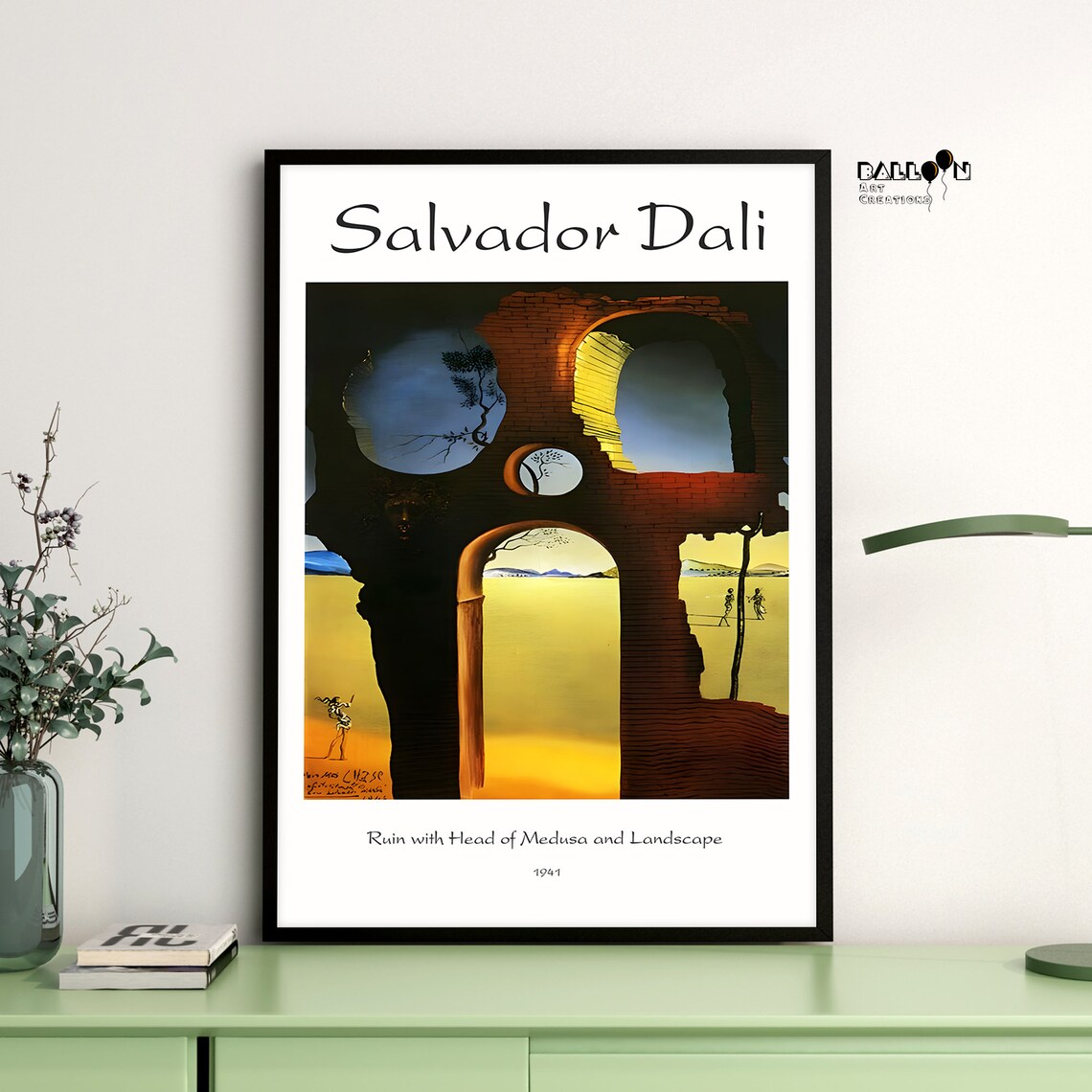 Salvador Dali, Ruin With Head of Medusa and Landscape, 1941, Salvador ...