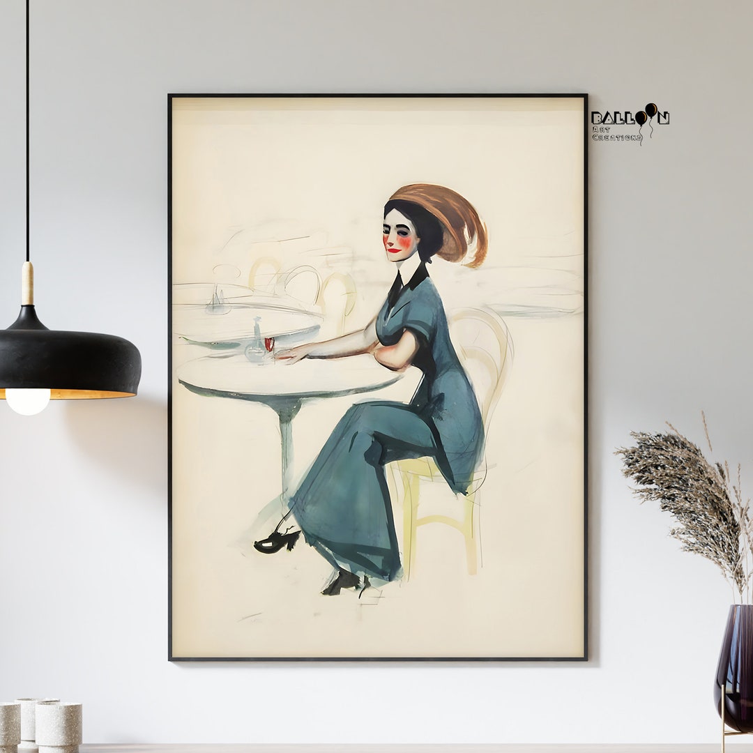 Edward Hopper, Woman at Cafe Table, 1906-1907, Hopper Wall Poster, Home ...