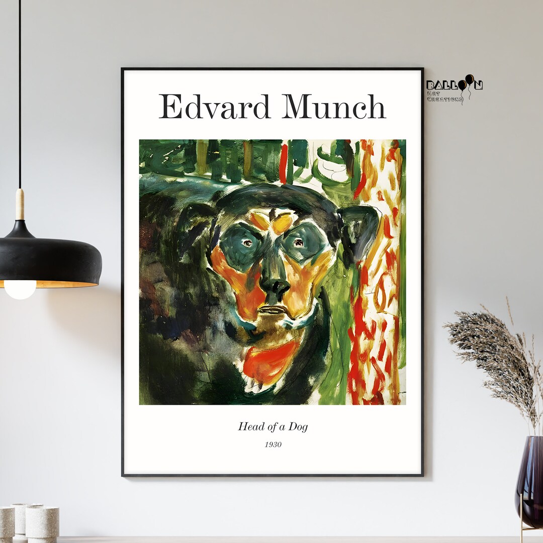 Edvard Munch, Head of a Dog, 1930, Edvard Munch Print, Munch Wall ...