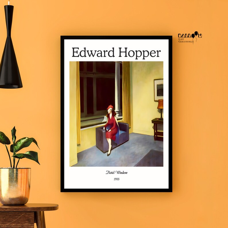 Edward Hopper, Hotel Window, 1955, Hopper Wall Print, Modern Wall Art, Exhibition Poster, Museum ...