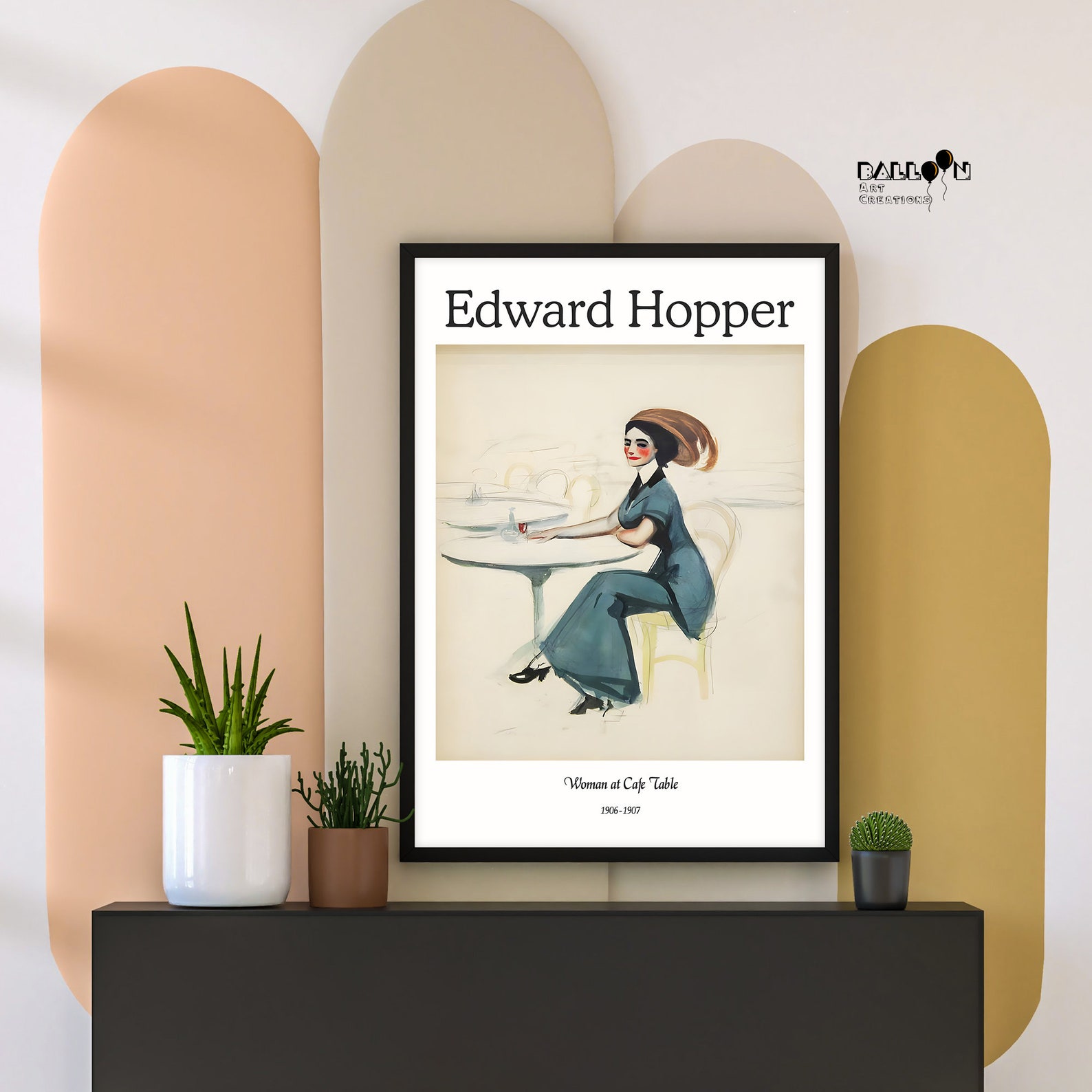 Edward Hopper, Woman at Cafe Table, 1906-1907, Hopper Wall Poster ...