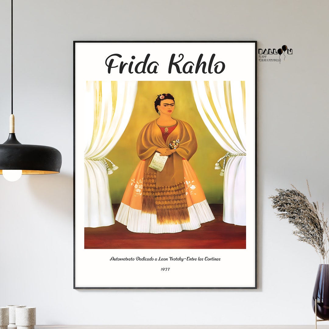 Frida Kahlo, Autorretrato Dedicado a Leon Trotsky-entre Las Cortinas ...